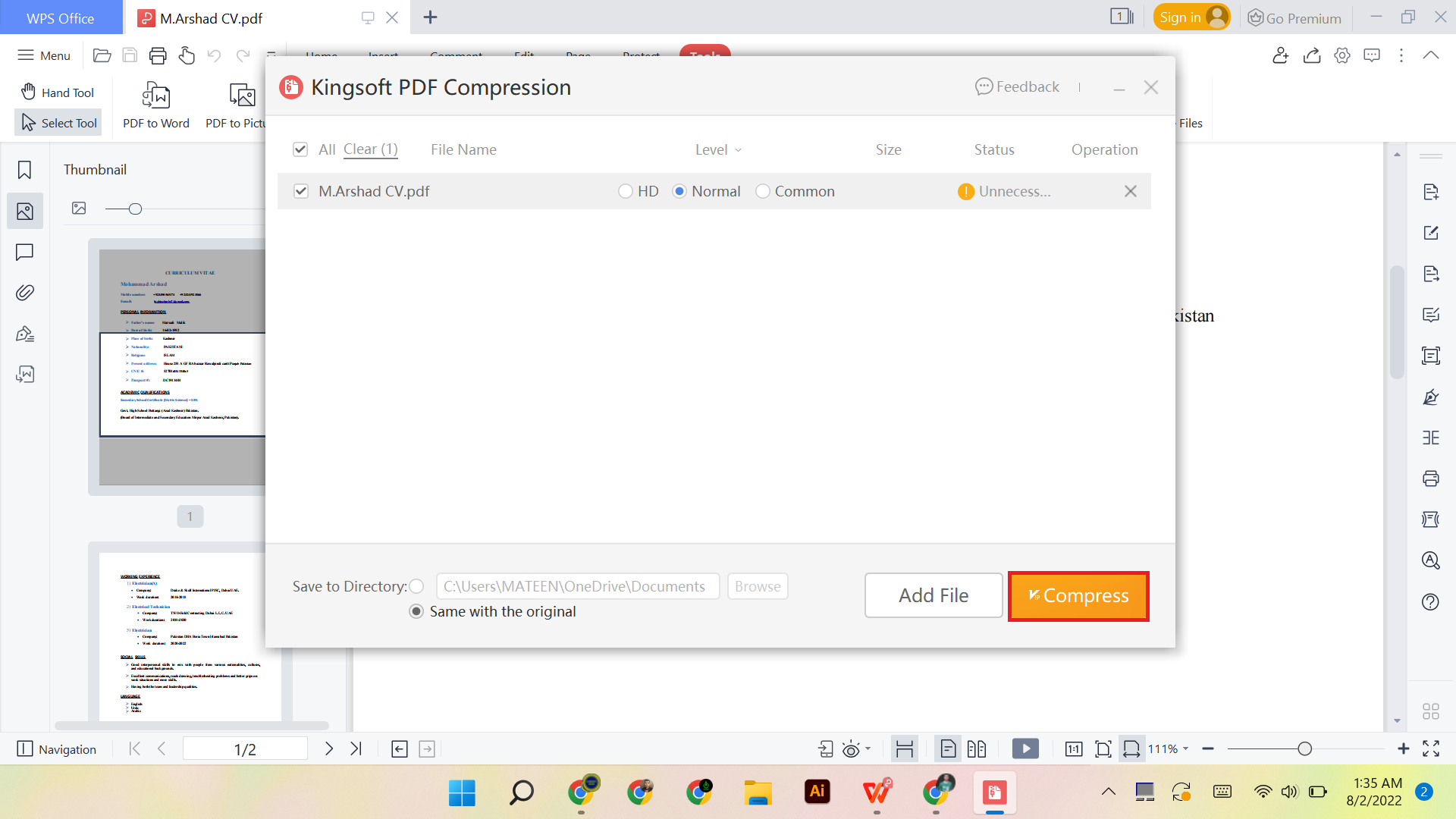 Quick Guide On How To Reduce PDF File Size For Email Attachment WPS