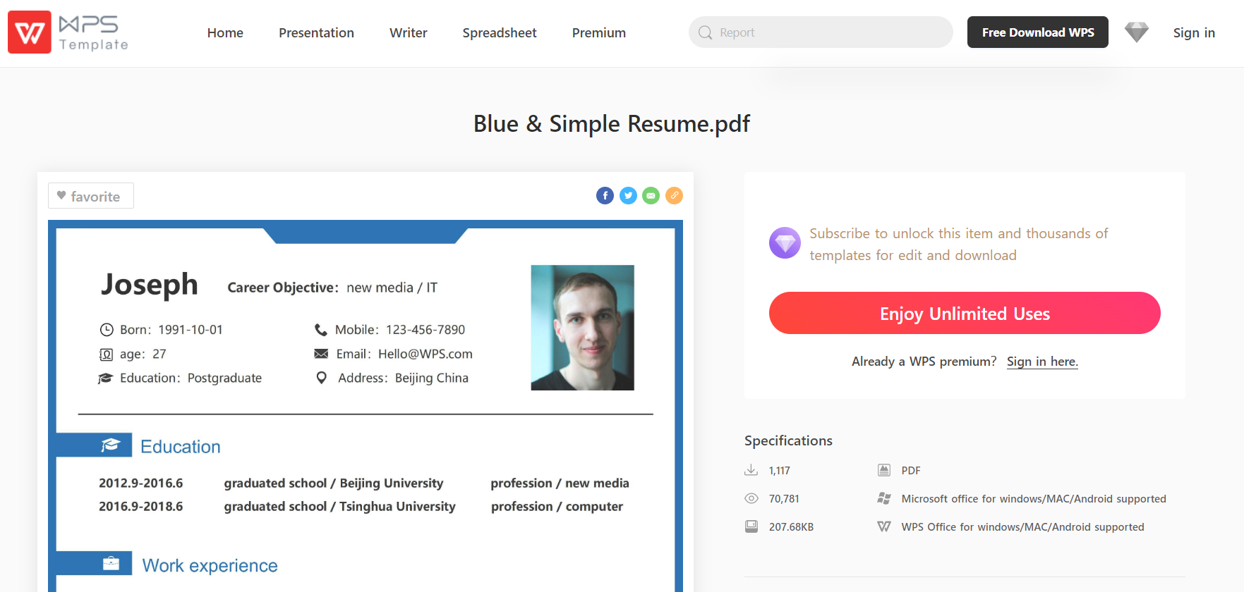 Using UC Berkeley Resume Template PDF WPS PDF Blog